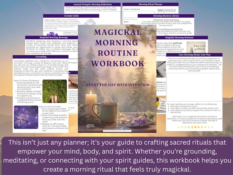 Spiritual Magickal Morning Routine Workbook | Daily Ritual Planner ...