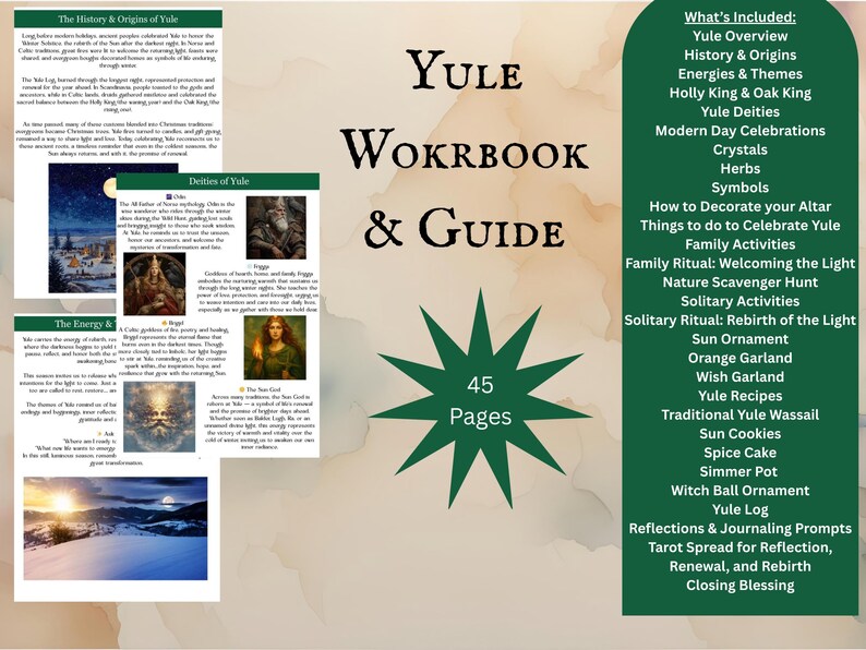 Yule Workbook and Guide | Pagan Rituals | Spell Book | Printable Witch ...