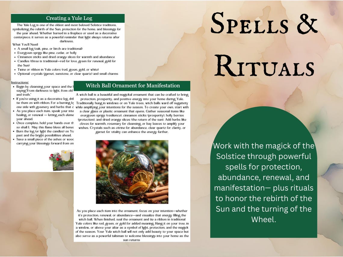 Yule Workbook and Guide | Pagan Rituals | Spell Book | Printable Witch ...