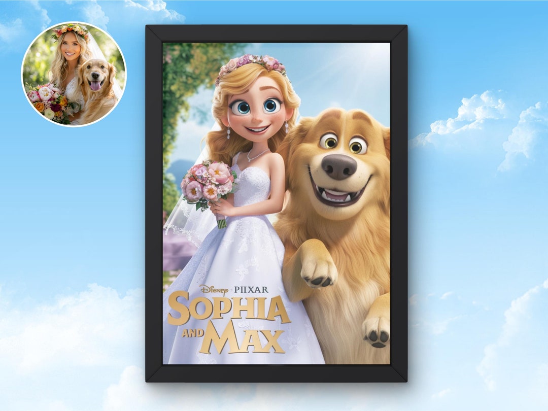 Custom Disney Pixar Style Movie Poster, Personalized Cartoon Artwork ...