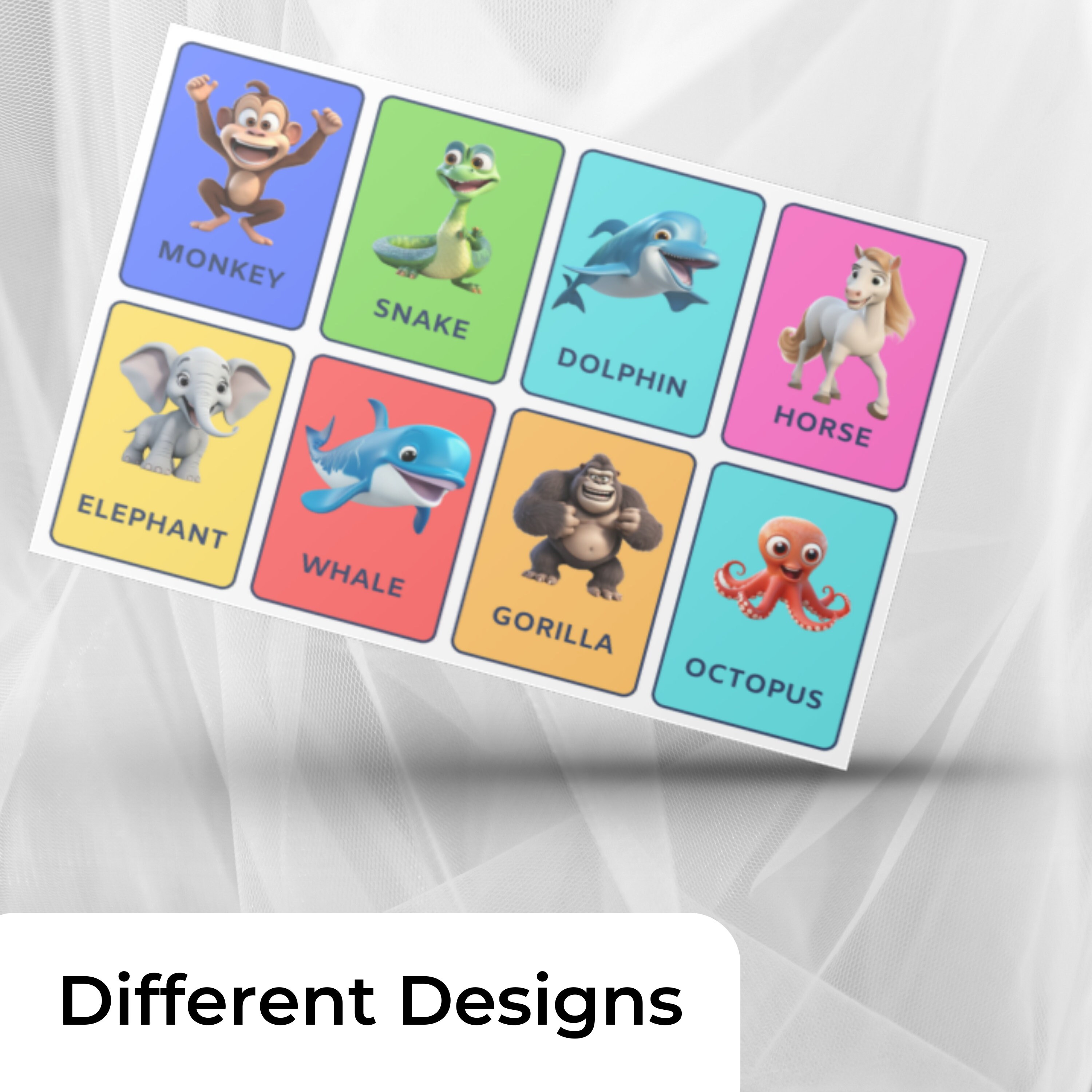 Set of 16 Printable Animal Flashcards for Kids That Are Both ...