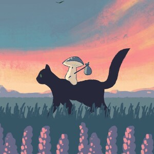Cat & Mushroom Still Digital Background 5-pack HD no - Etsy