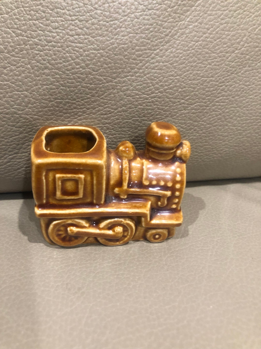 Vintage Brown Ceramic Toothpick Train - Etsy