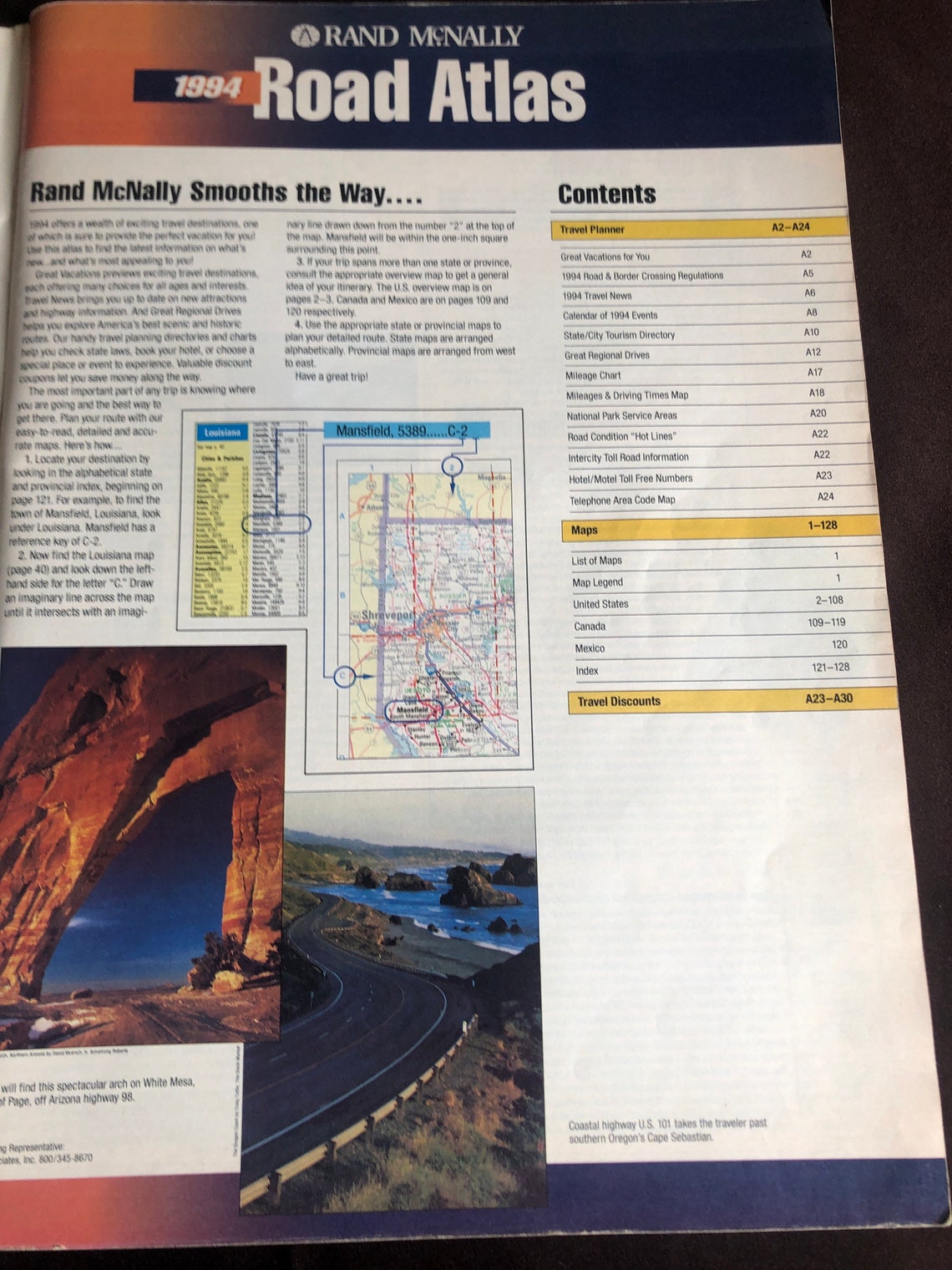 Vintage and Collectible Road Atlas Map of the United States, Canada and ...