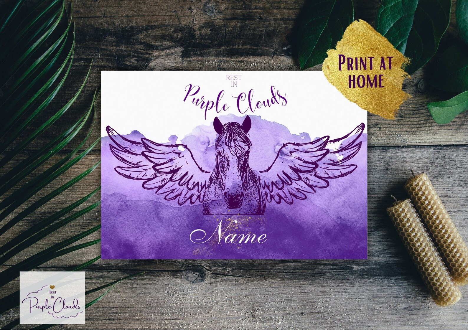 Personalized Horse Loss Card, Custom Horse Loss Sympathy Card, Horse ...