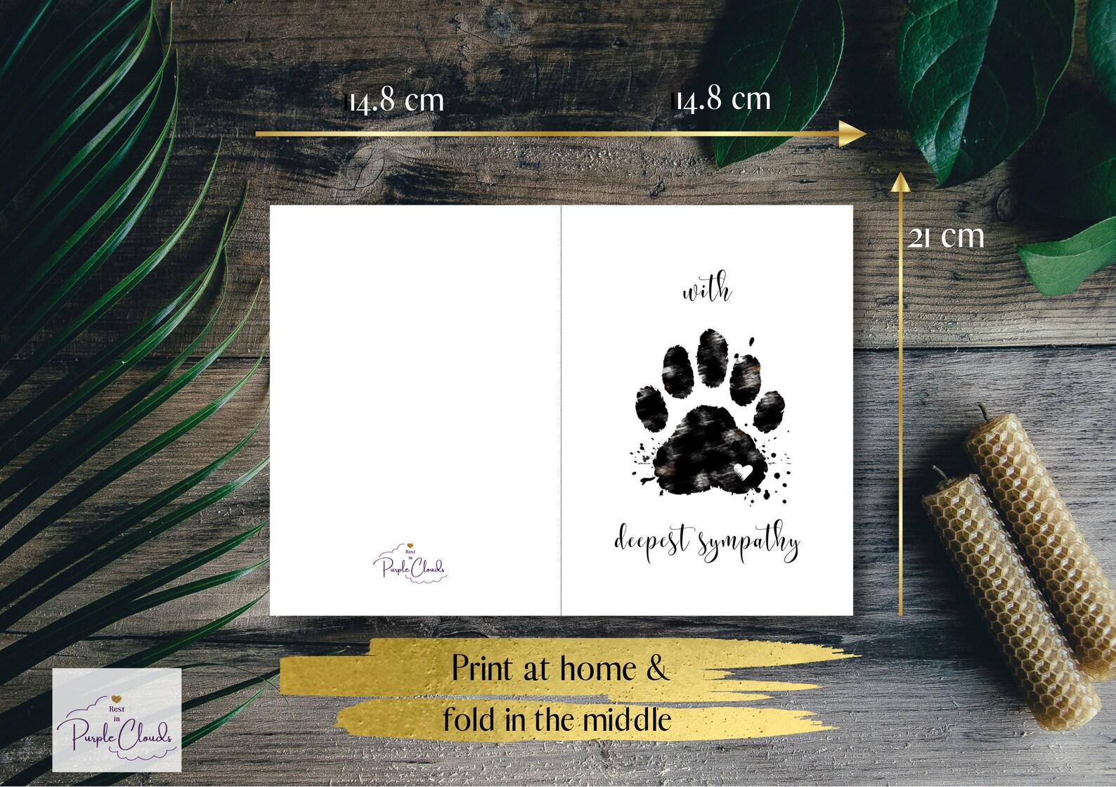 With Deepest Sympathy Pet Loss Card, Digital, Printable, Loss Sympathy ...