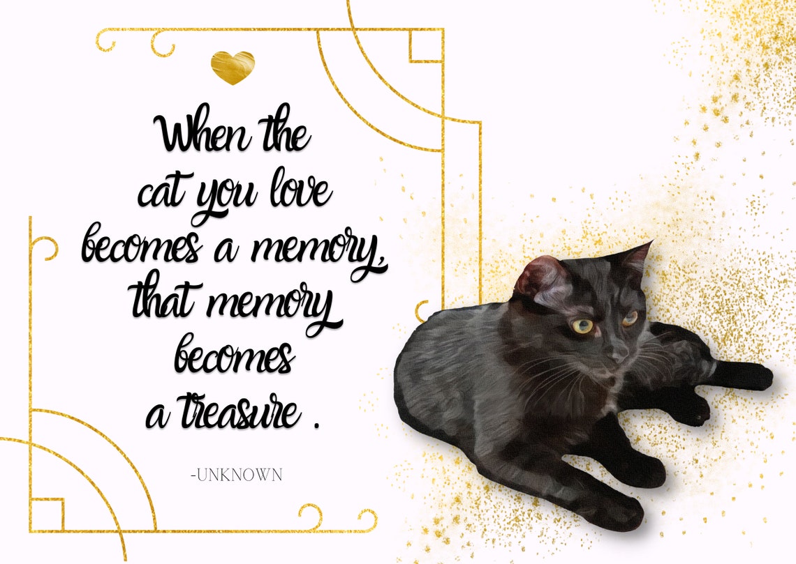 Printable Card, Cat Loss, Pet Memorial Card, Loss of Pet, Cat Sympathy ...