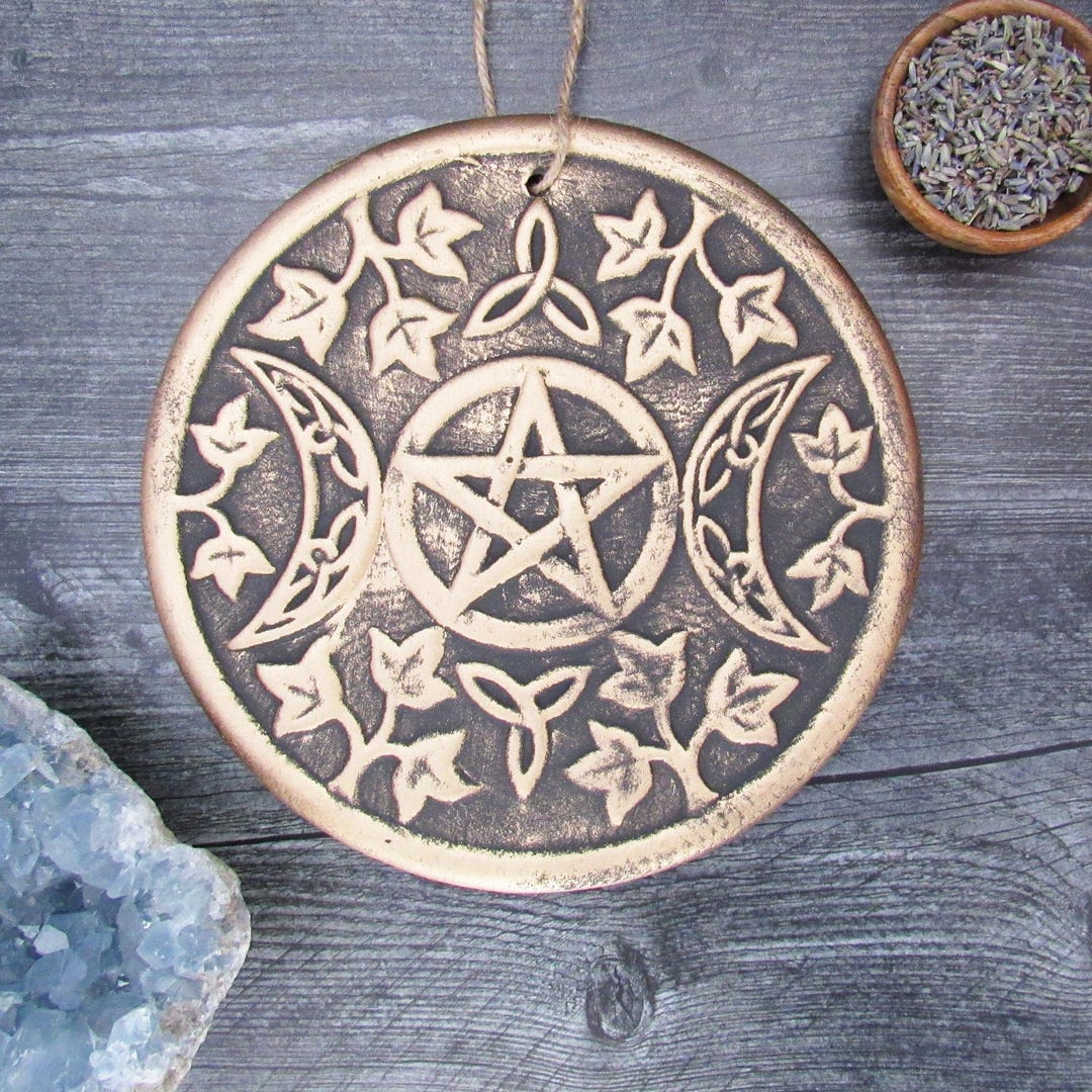 Triple Moon Terracotta Plaque - Etsy