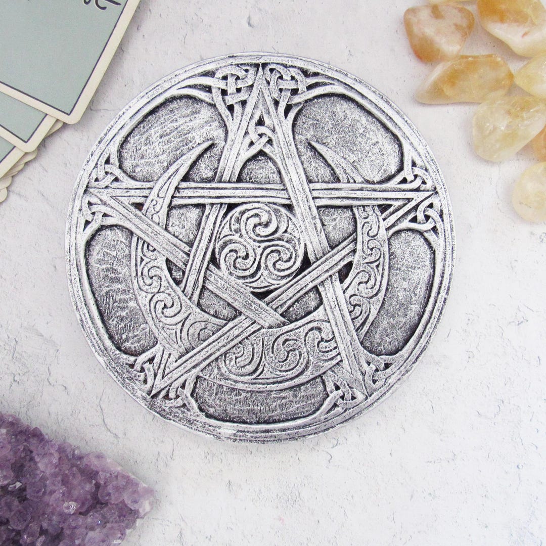 Moon Pentacle Plaque (silver Color) - Etsy