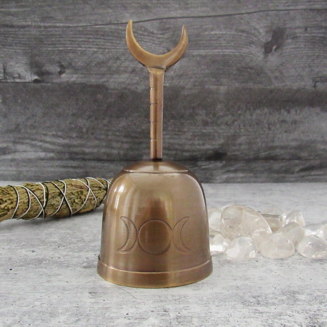 Triple Moon Brass Altar Bell - Etsy