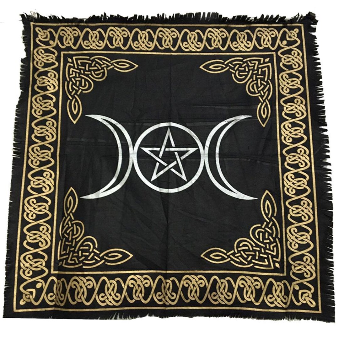 Triple Moon Altar Cloth (24 Inches) - Gold and Silver - 100% Cotton - Etsy