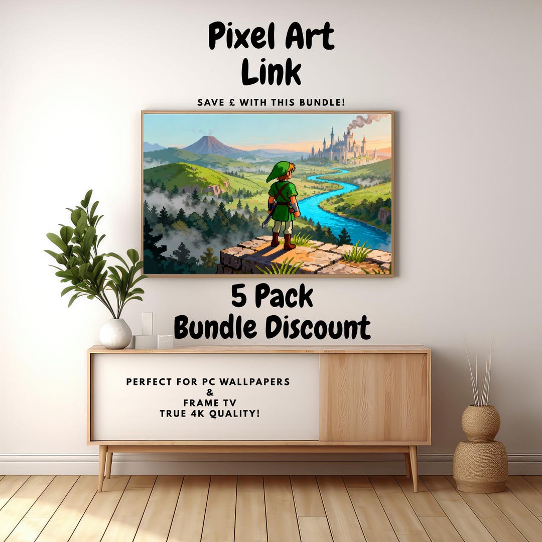 Zelda Pixel Art 4K Wallpaper | Hyrule Scenes 5-pack (digital Download ...