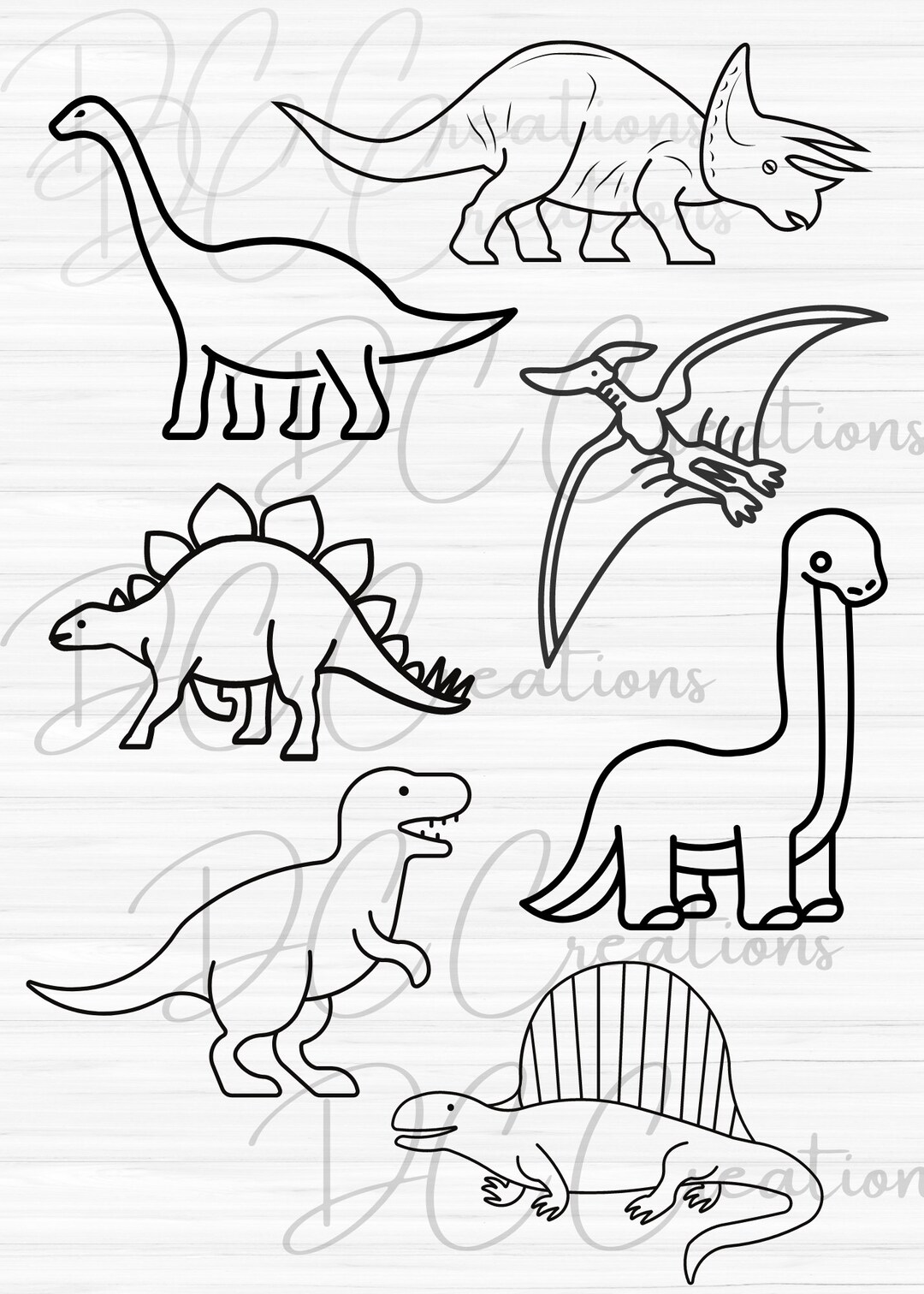 Dinosaur Bundle SVG. PNG. | 7 Dinosaur Clip Art | Cricut Machine ...