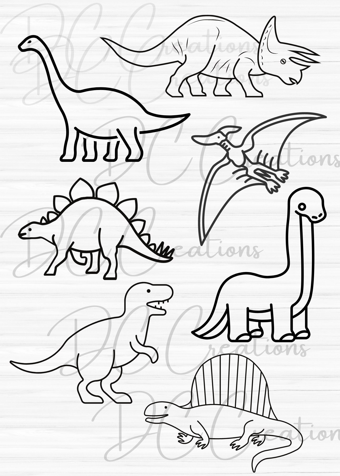 Dinosaur Bundle SVG. PNG. | 7 Dinosaur Clip Art | Cricut Machine ...