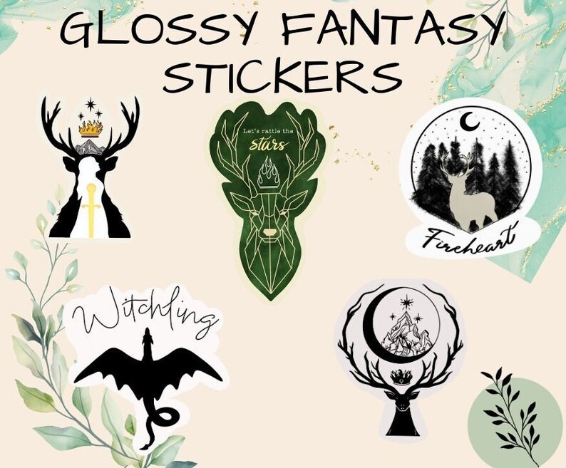 Hand Drawn Fantasy Themed Stickers / Sarah J Maas / ACOTAR / TOG - Etsy