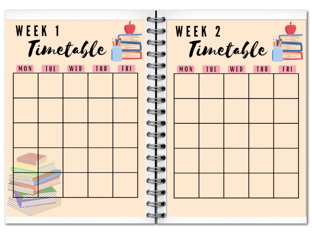 Teacher Planner Two Week Timetable - Etsy