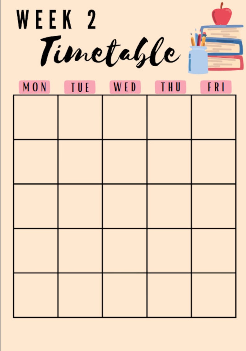 Teacher Planner Two Week Timetable - Etsy