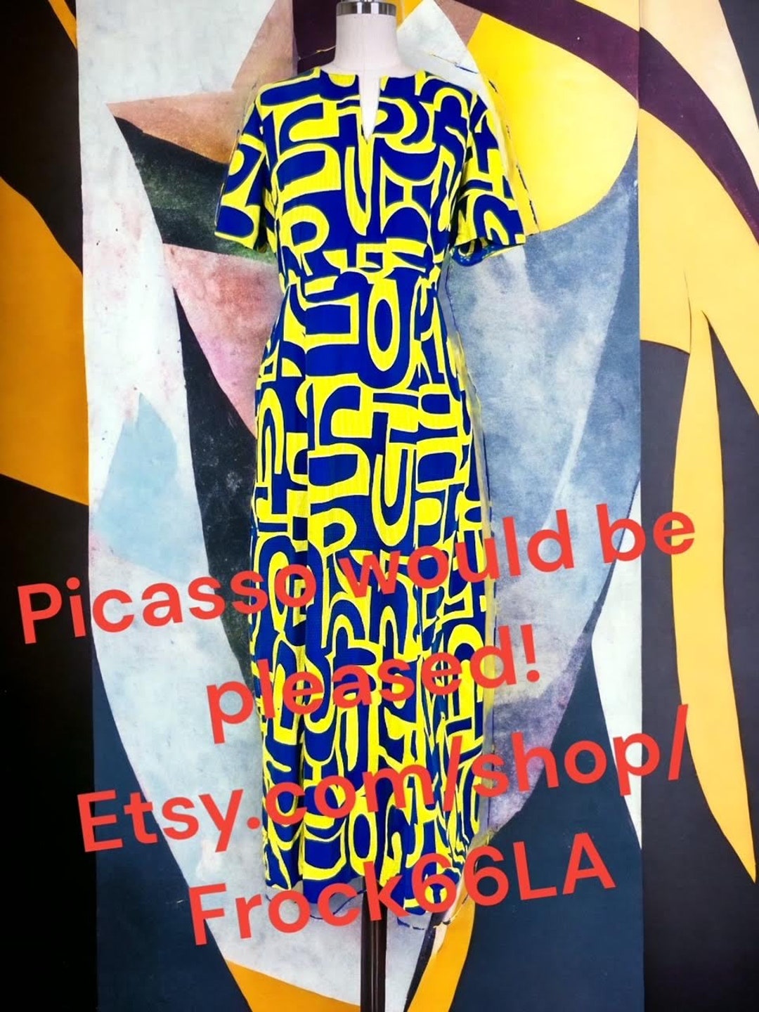 SALE 34.00~ Vintage Mod Print Midi Dress ~ Custom Made~ Size Large ...