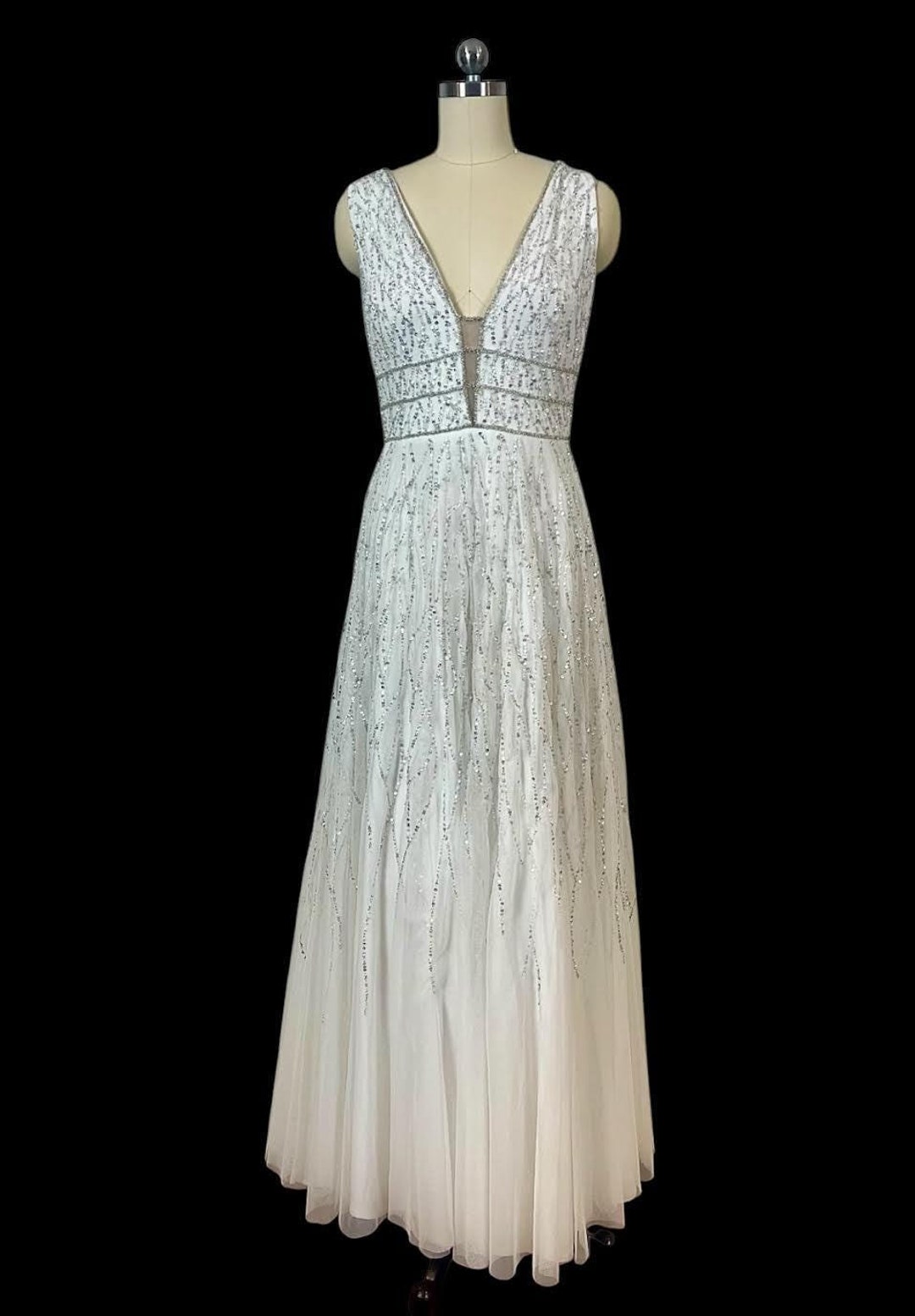 Adrianna Papell Gown 10 ~ Gorgeous, Original Price Over 400 ~ White EUC ...