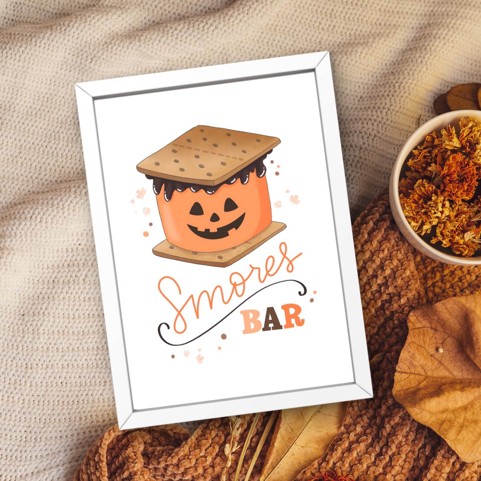 Halloween Smores Bar Sign, Cute Halloween Printable, Party Decor, Jack ...