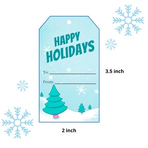 Printable Christmas Gift Tags, Holiday Tags, Instant Download, Print at ...