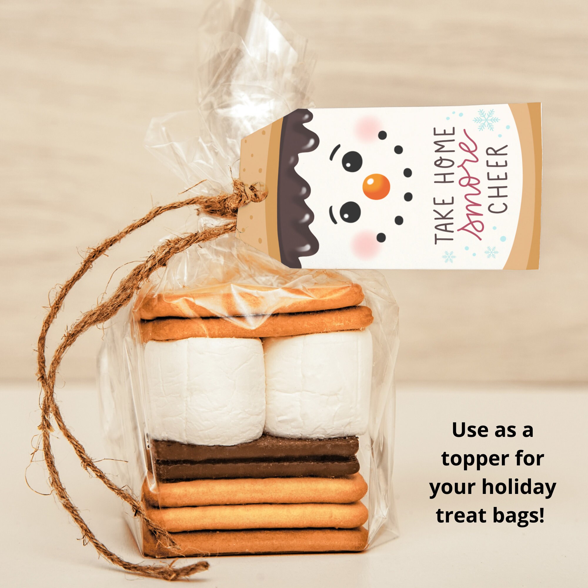 Smores Snowman Printable Gift Tags, Christmas Instant Download, Print ...