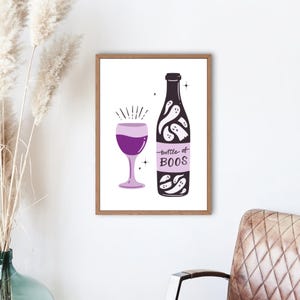 Bottle of Boos Print, Halloween Printable, Kitchen Poster, Gallery Wall ...