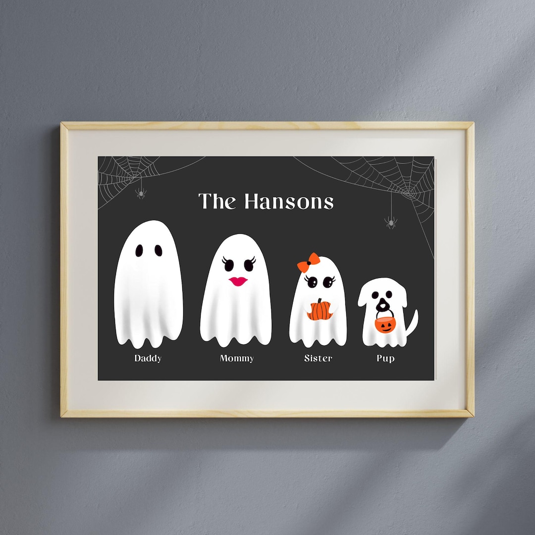 Custom Ghost Family Portrait: Halloween Printable Art (digital Download ...