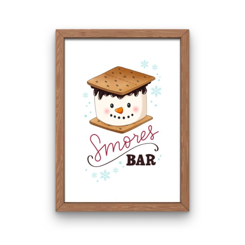 Printable Christmas Smores Sign, Winter Decor Print, Party Table Decor ...