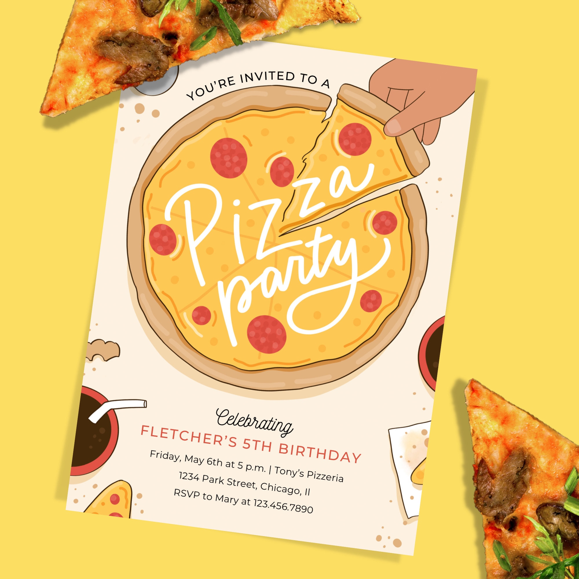 Pizza Party Invitations Printable