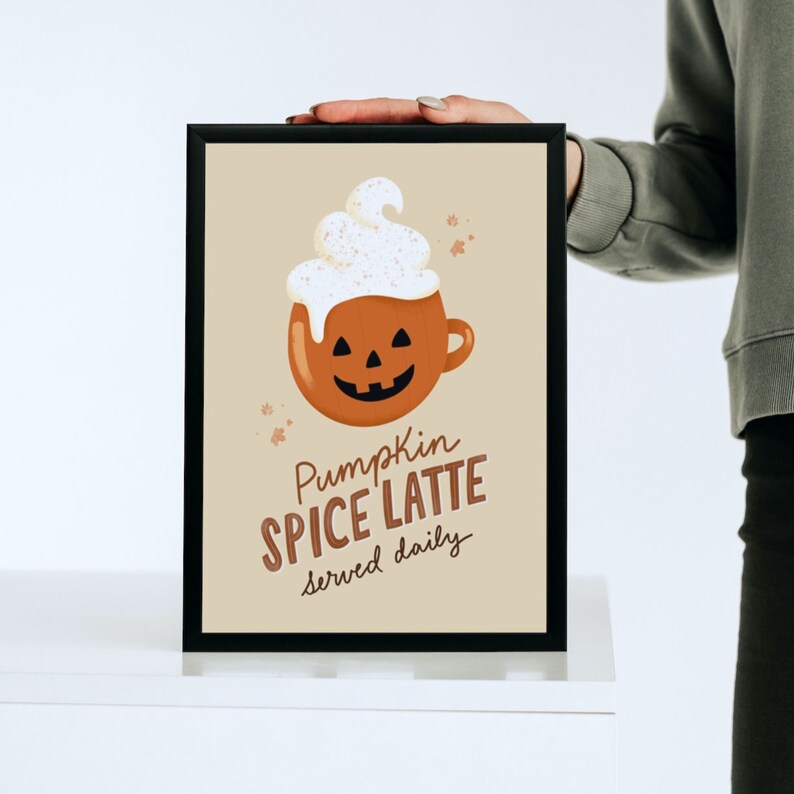PRINTABLE Pumpkin Spice Latte Sign Fall Decor Coffeehouse - Etsy