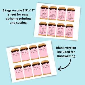 Pink Smores Printable Gift Tags, Valentines Day Instant Download, Class ...