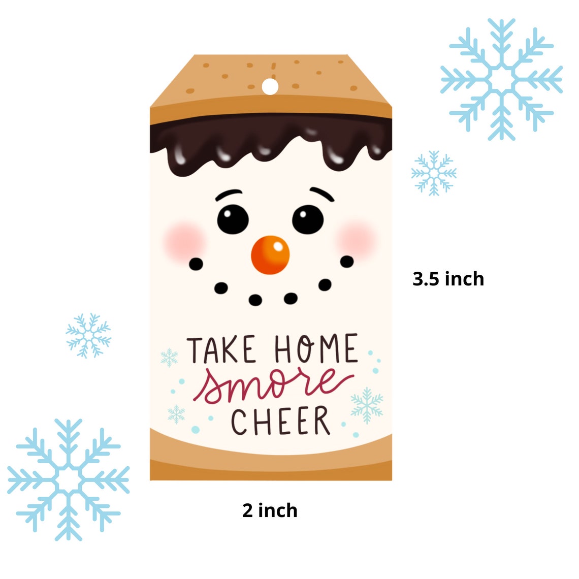 Smores Snowman Printable Gift Tags, Christmas Instant Download, Print ...