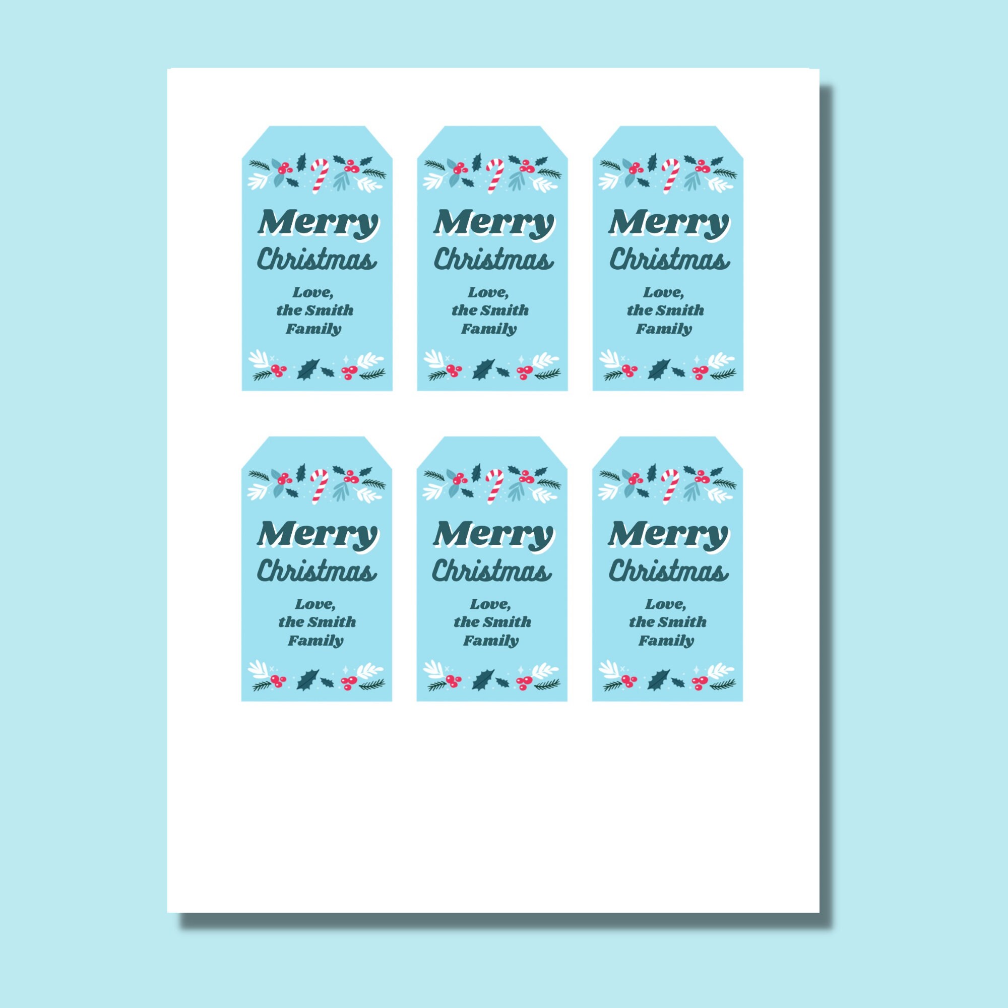 Printable Christmas Gift Tags Holiday Tags Instant Download - Etsy