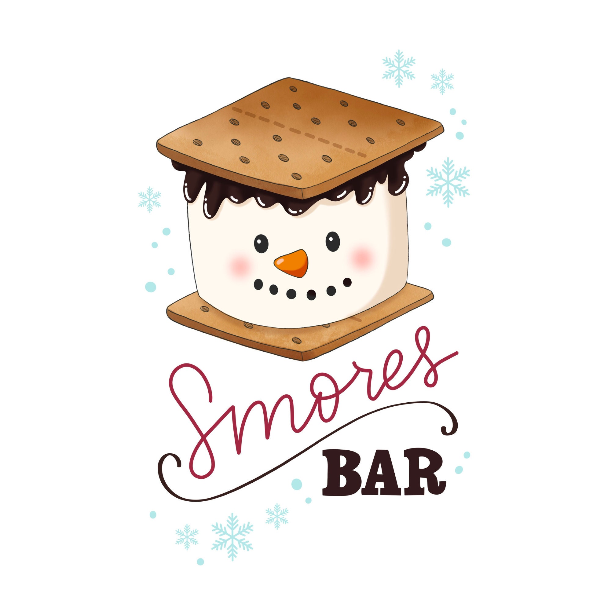 Printable Christmas Smores Sign, Winter Decor Print, Party Table Decor ...