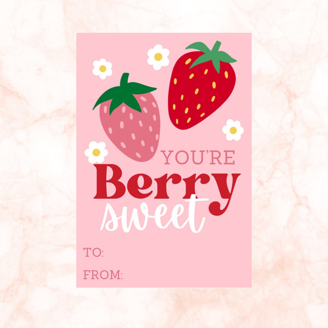 Fruit and Daisies Valentines, Printable Vday Cards, Printable at Home ...