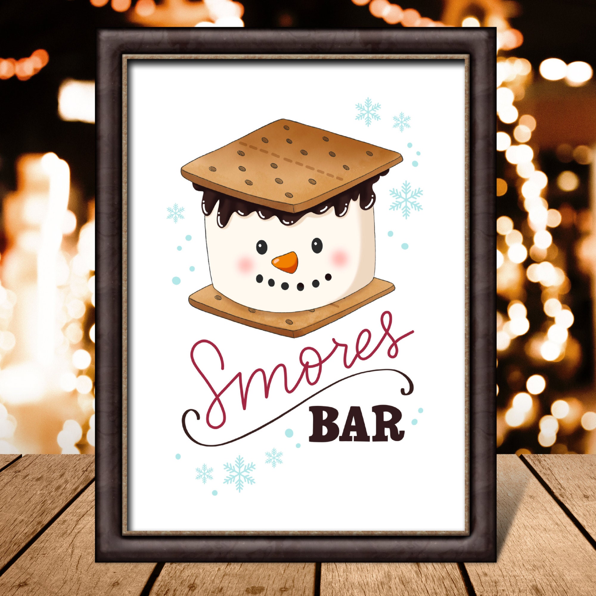 Printable Christmas Smores Sign, Winter Decor Print, Party Table Decor ...