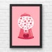 Heart Gumball Machine Print, Valentine's Day Wall Art (digital Download ...