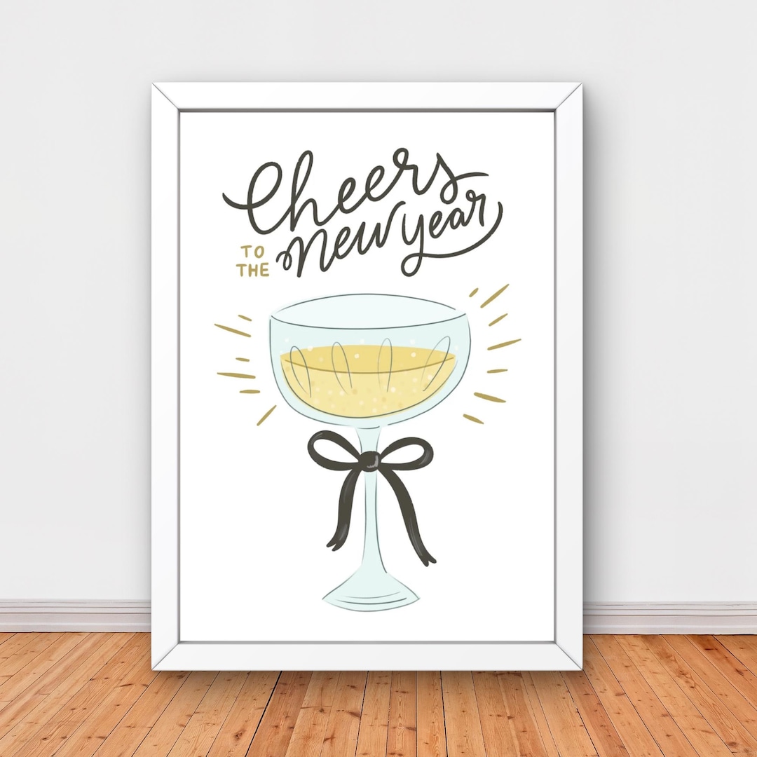 Printable New Years Eve Sign, Hand Drawn Welcome Sign, Party Table ...