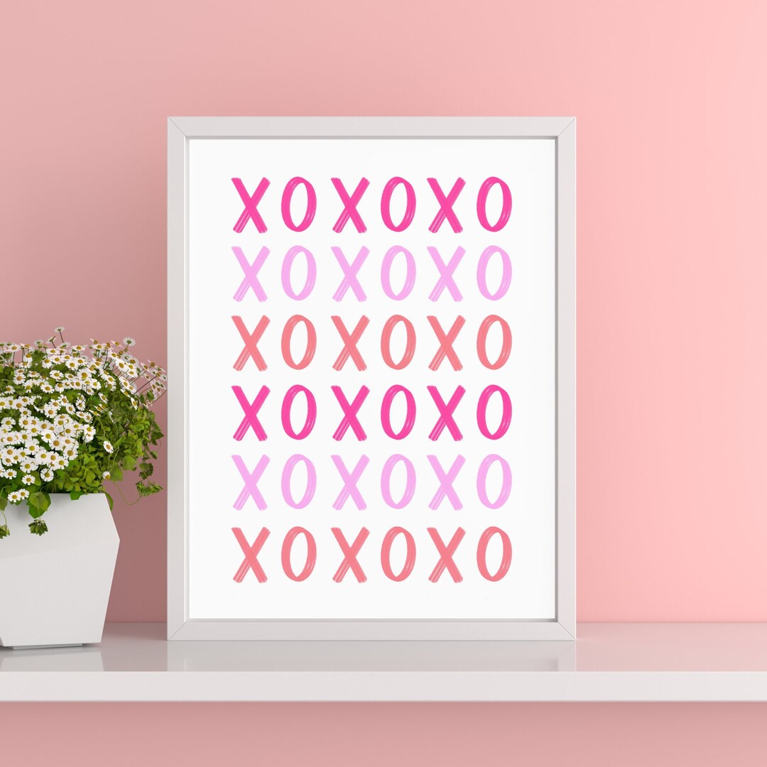 XOXO Print, Printable Vday Wall Art, Hugs and Kisses, DIY Valentine’s ...