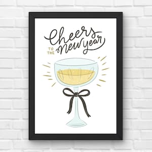 Printable New Years Eve Sign, Hand Drawn Welcome Sign, Party Table ...