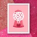 Heart Gumball Machine Print, Valentine's Day Wall Art (digital Download ...