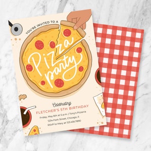 Pizza Party Invitation, Kids Birthday, Editable Template, Email Invite ...