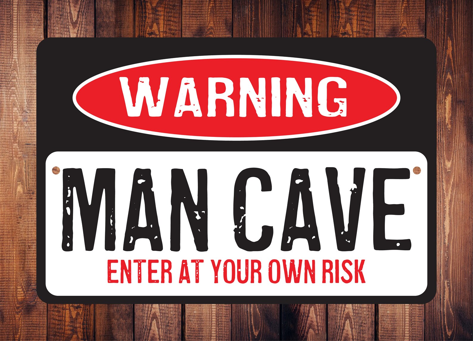 Warning: Man Cave Enter at Your Own Risk Metal Sign Metal Garage Sign ...