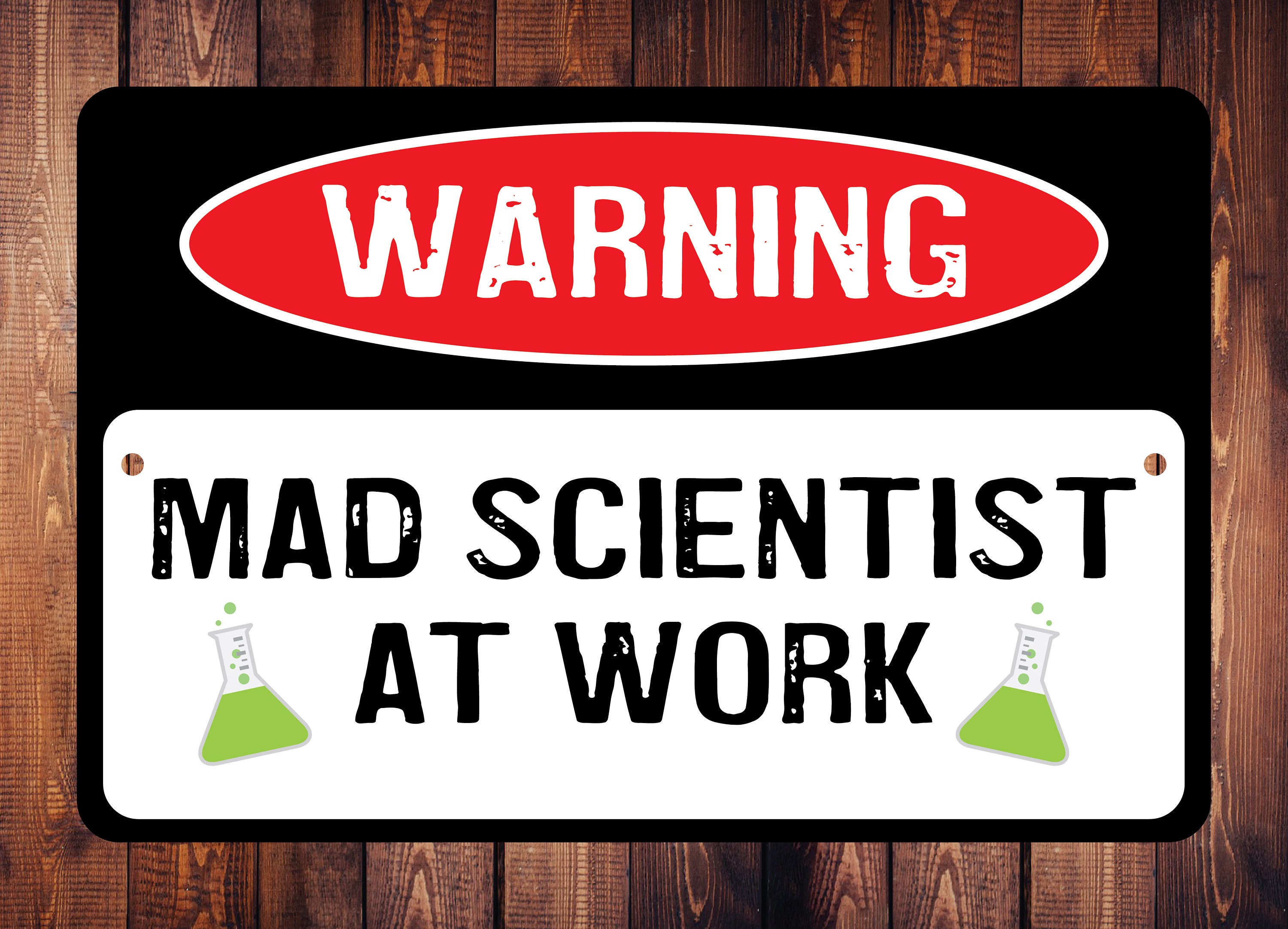 Warning: Mad Scientist/chemist at Work Metal Sign Aluminum Garage Sign ...