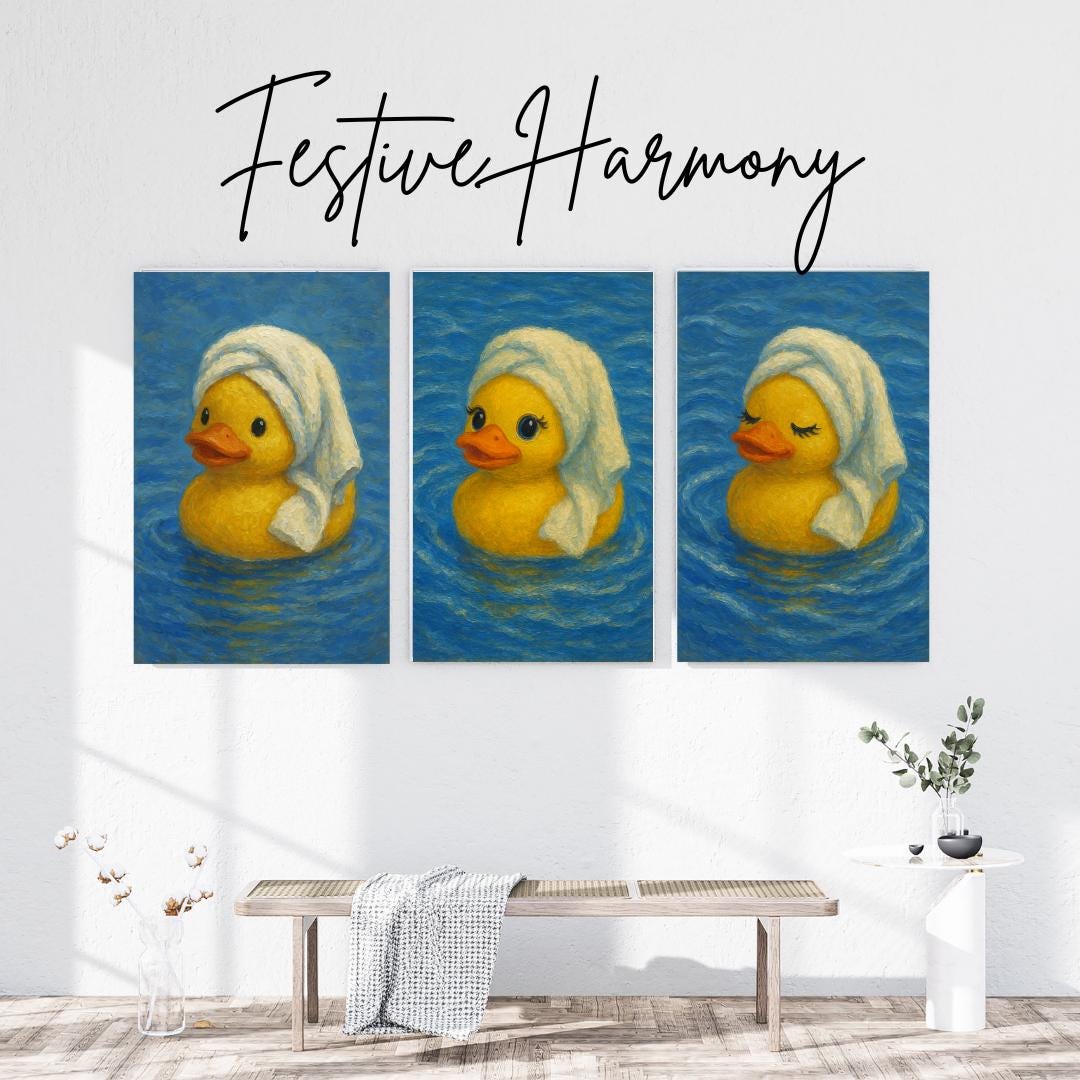 Cute Yellow Rubber Duck Wall Art Print - Instant Download | A4 Digital ...
