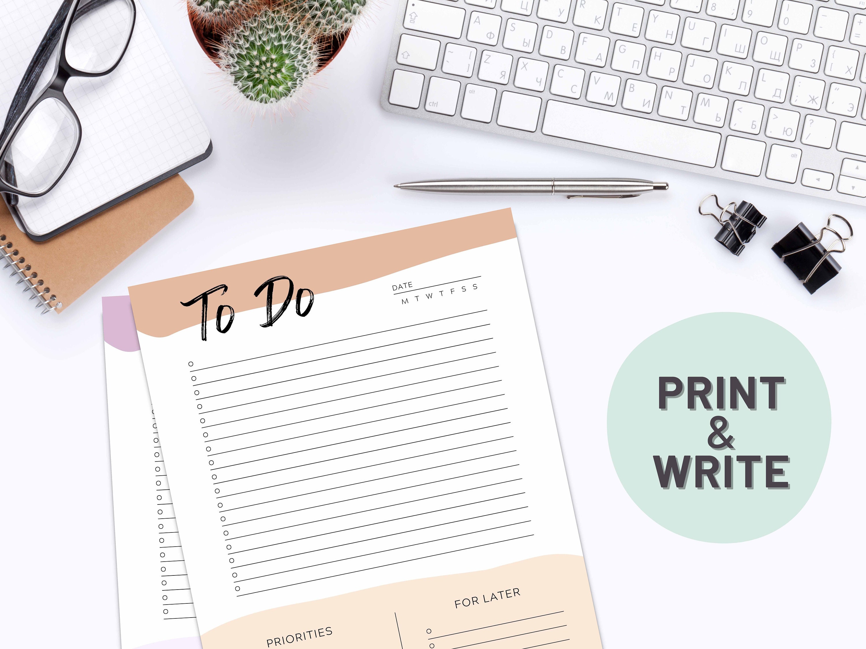 Printable Minimalist Daily To-do List Planner - Etsy