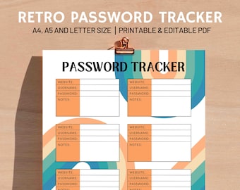 Printable Password Tracker Bundle! Track Usernames, Password, Security ...