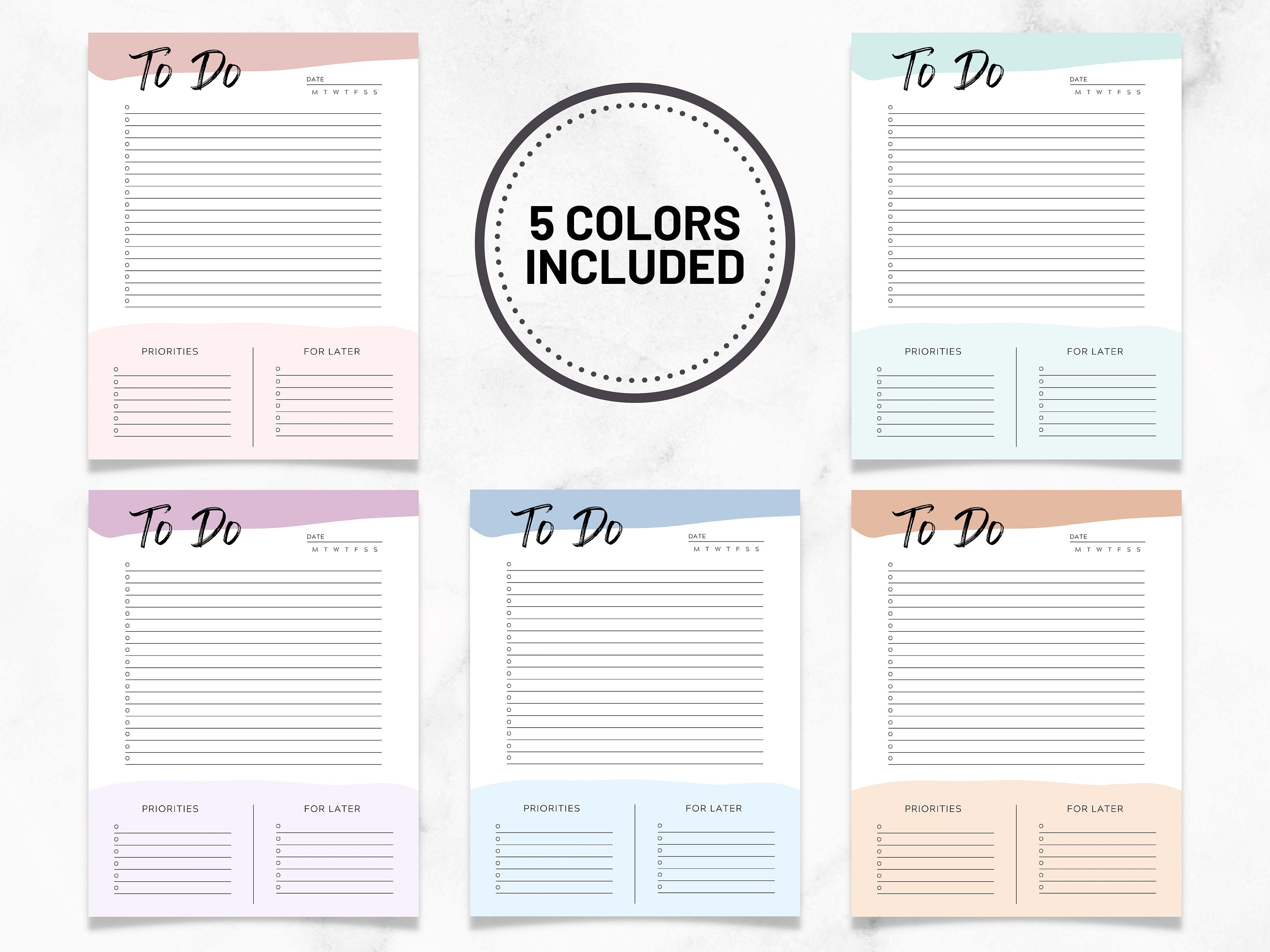 Printable Minimalist Daily To-do List Planner - Etsy