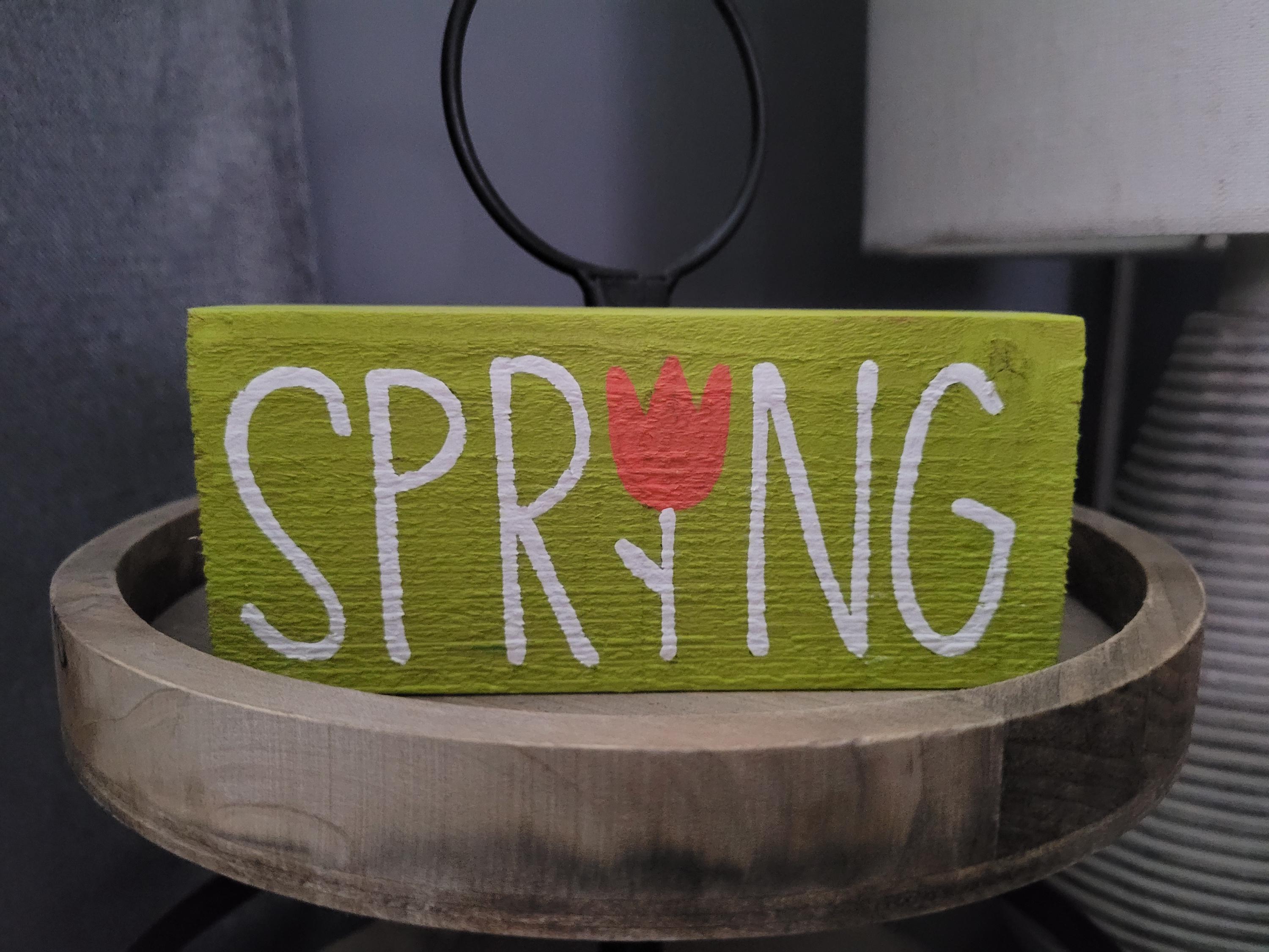 Spring Wood Block. Shelf Sitter Decor. Spring Decor - Etsy